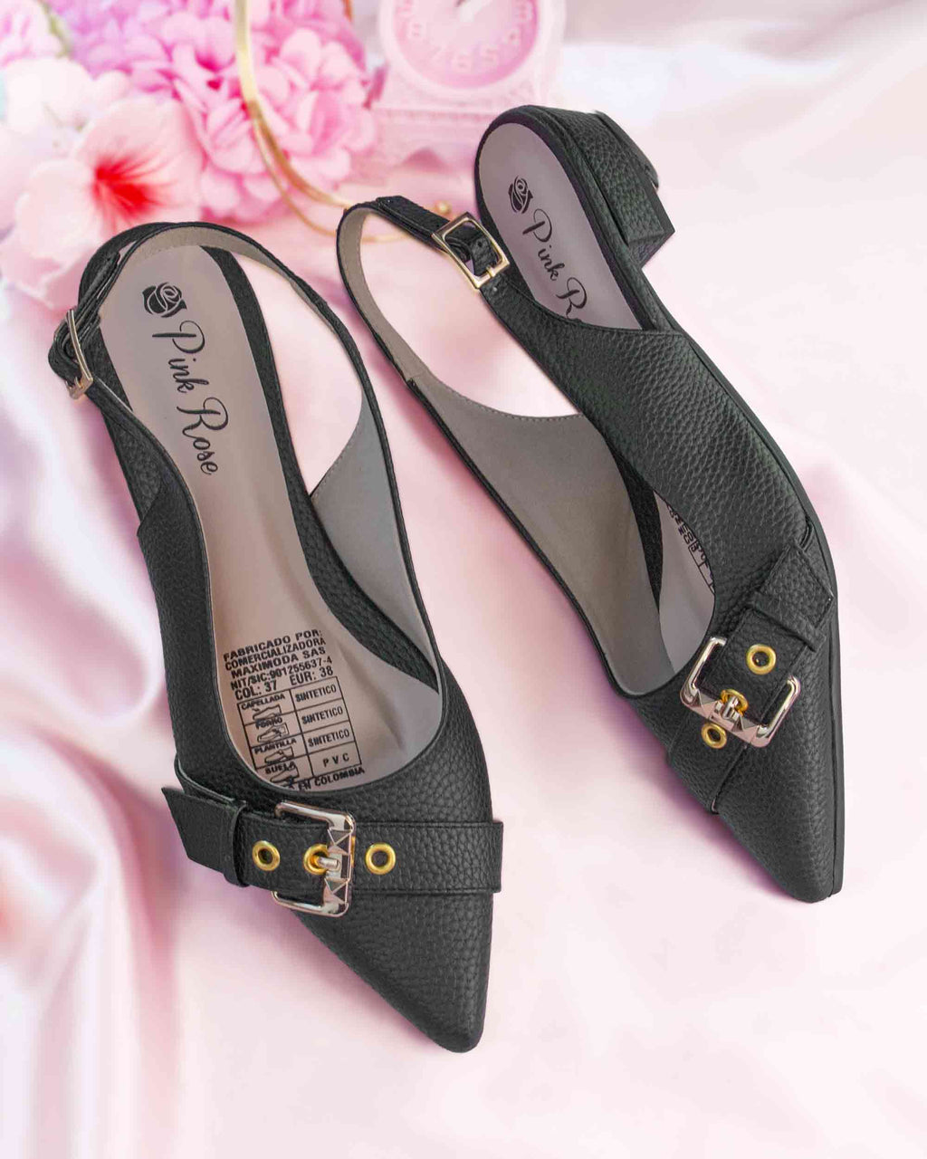Baletas de Punta con Hebilla Lateral Ref 1509 – Pink Rose tk