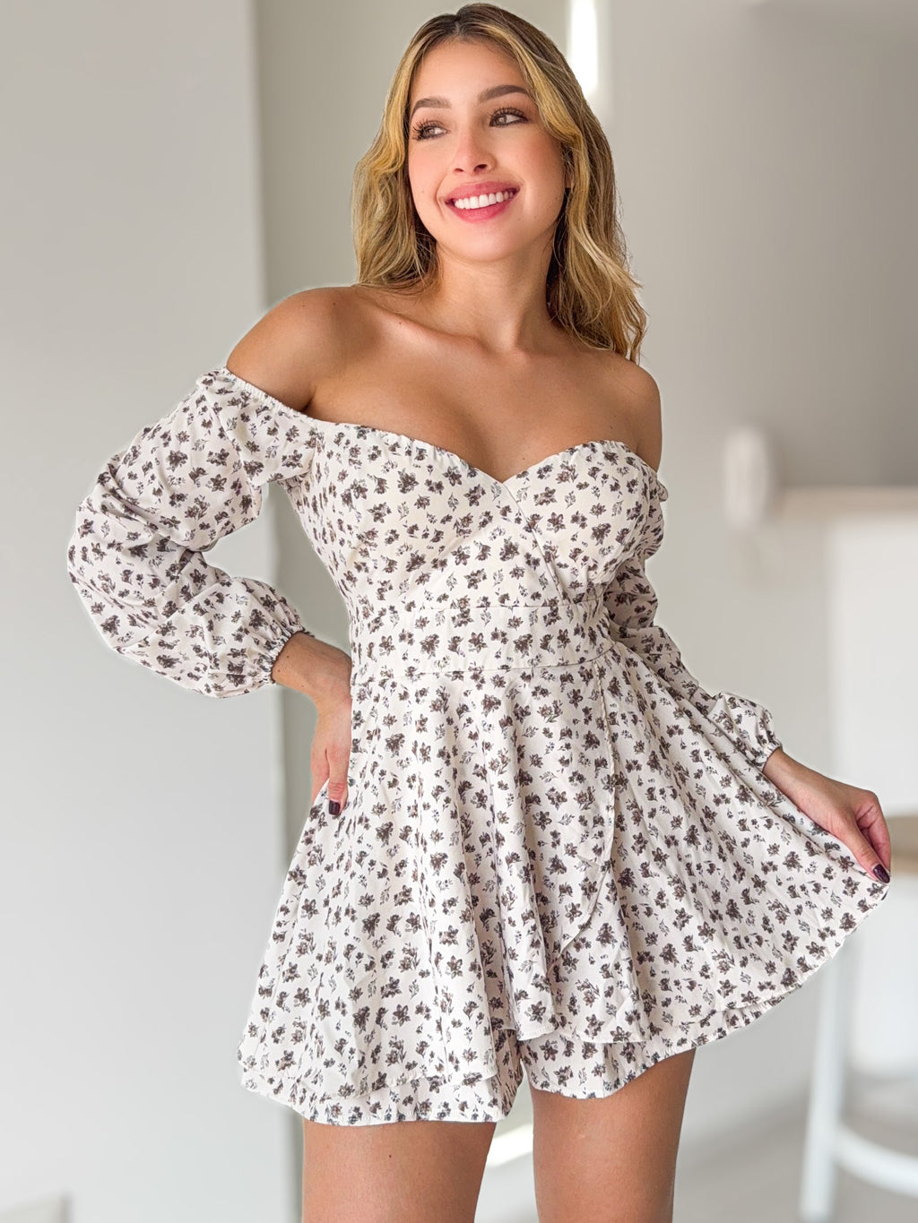 Romper manga Largo con Copas y Flores – Pink Rose tk